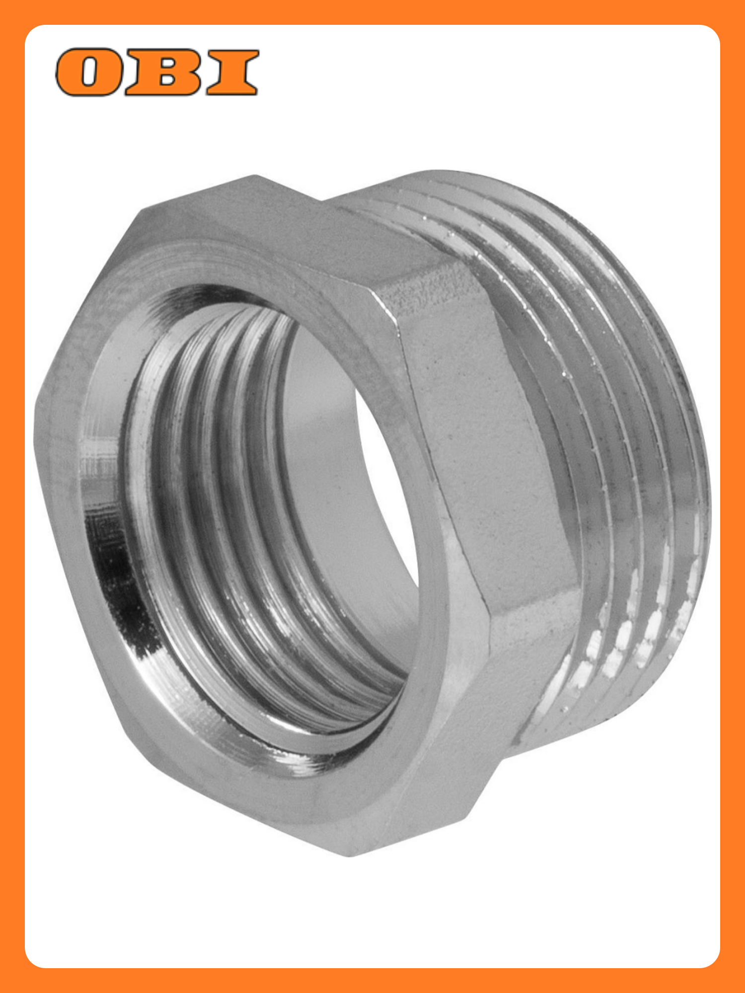 Футорка MPF, латунь CW617N, никелевое покрытие, 3/4"x1/2", 26 мм