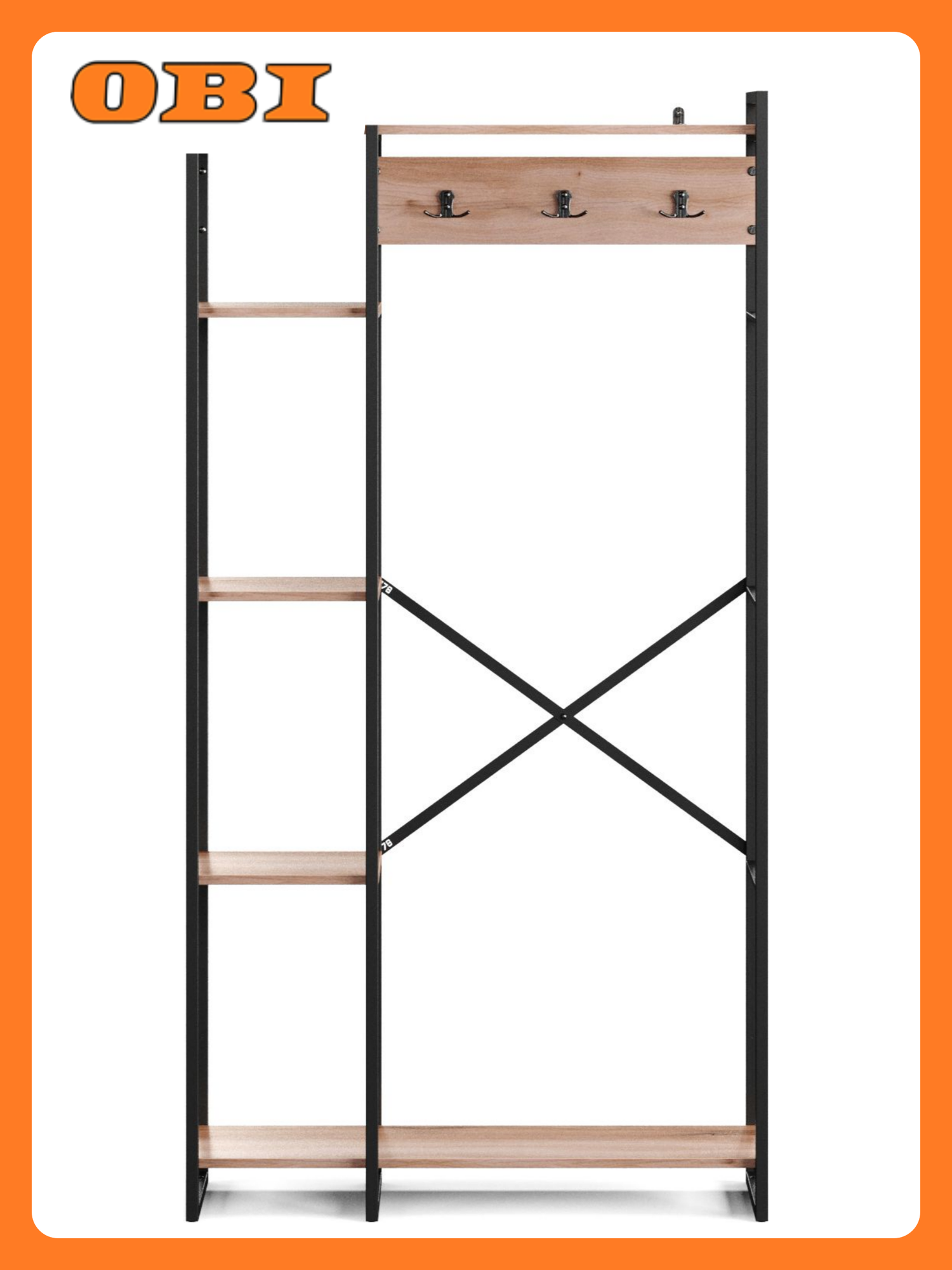 Гардероб Metall Zavod GUTТA эвок, 5 полок, ЛДСП, 180x92x34 см