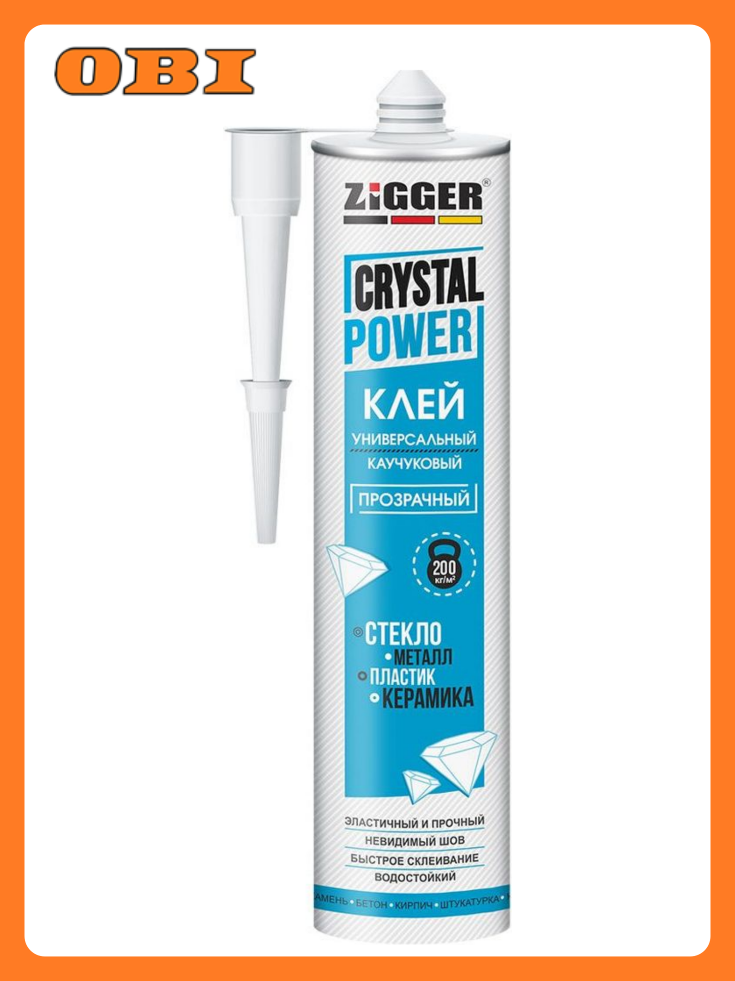 Монтажный клей ZIGGER CRYSTAL POWER каучуковый универсальный прозрачный 280 мл