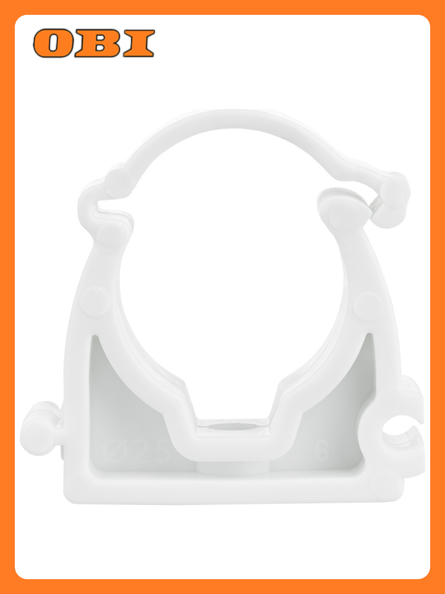 Клик MPF PPRC, для крепления труб, 25-27 мм, с защелкой, белый, 10 шт.