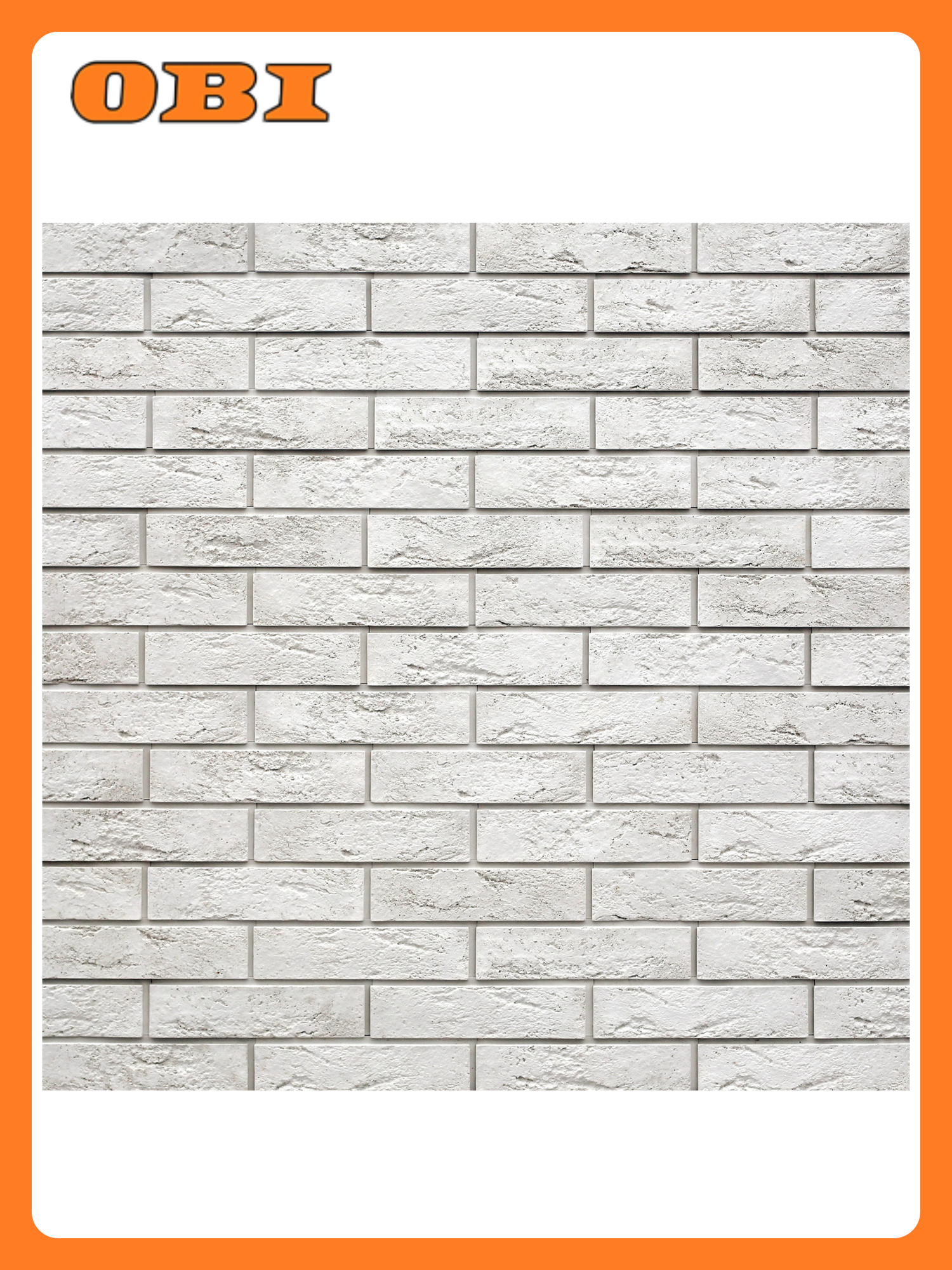 Декоративная гипсовая плитка "Лофт Брик", белый, плоскостной, норм. ширина шва 0,7 см.