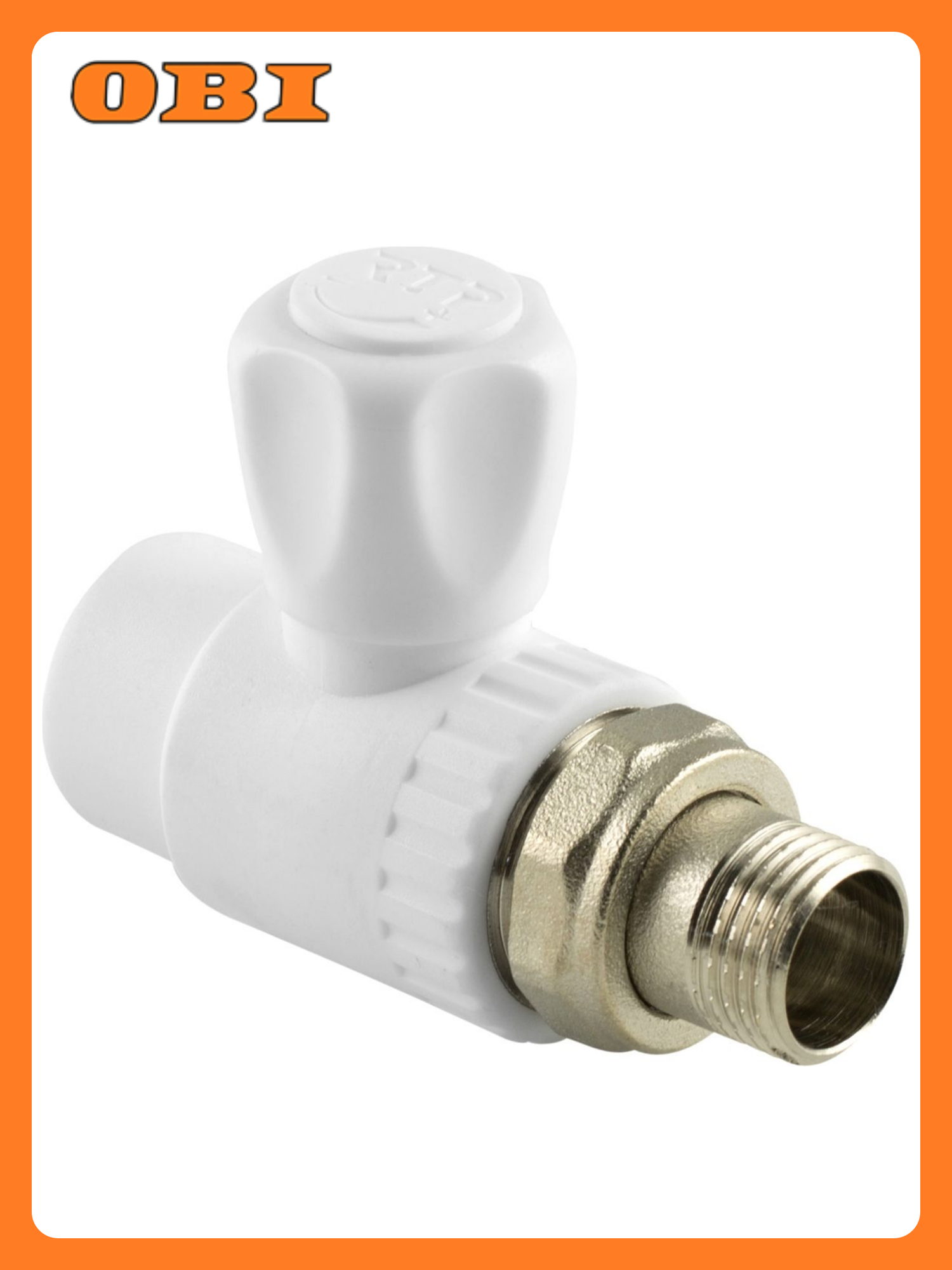 Кран шаровой для радиатора прямой PPR 20х1/2, белый, RTP