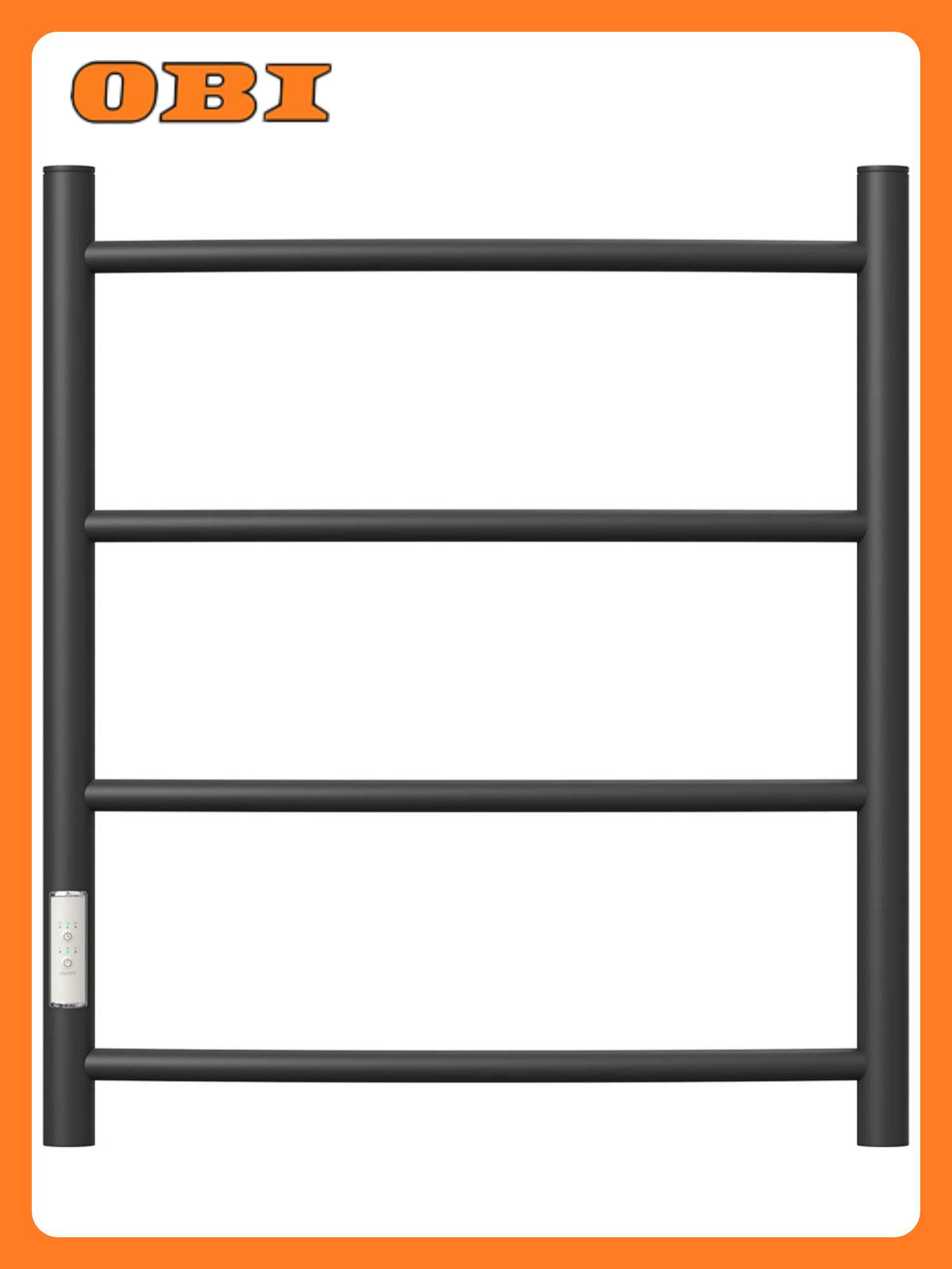 Полотенцесушитель Point Афина 4 перекладины 500 х 600 электрический черный диммер слева