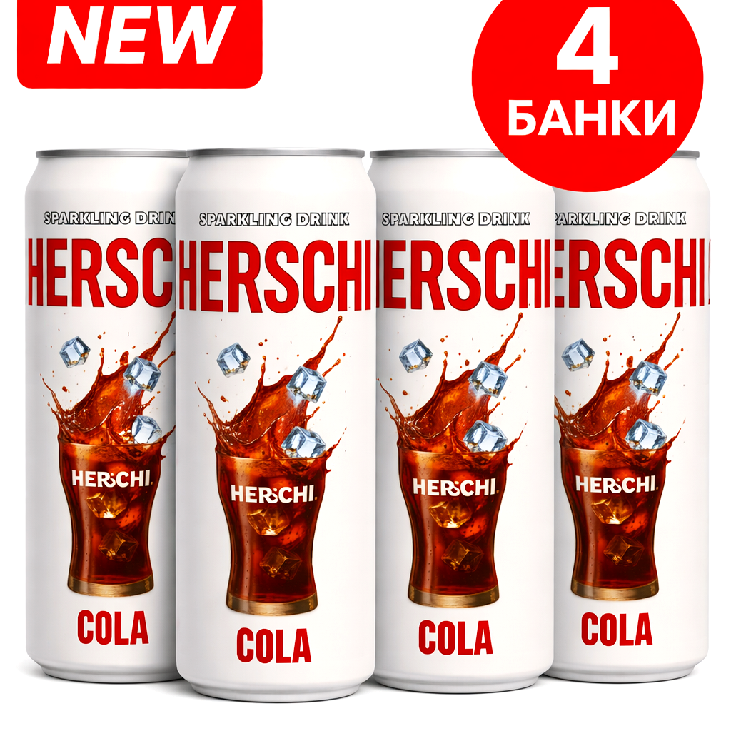 Напиток газированный HERSCHI со вкусом Колы, 4шт*450мл