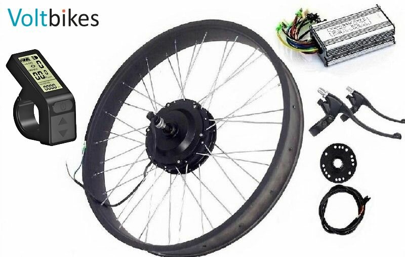 Мотор-колесо для фэтбайка переднее редукторное, 26" 500Вт, KT LCD 4, 135мм, набор (KT-DDK)