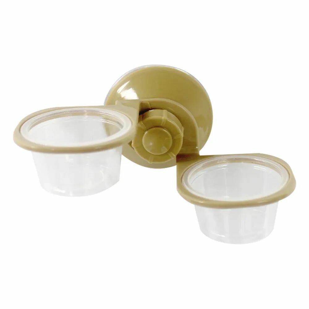 Двойная поилка кормушка для террариума на присосках гекконов