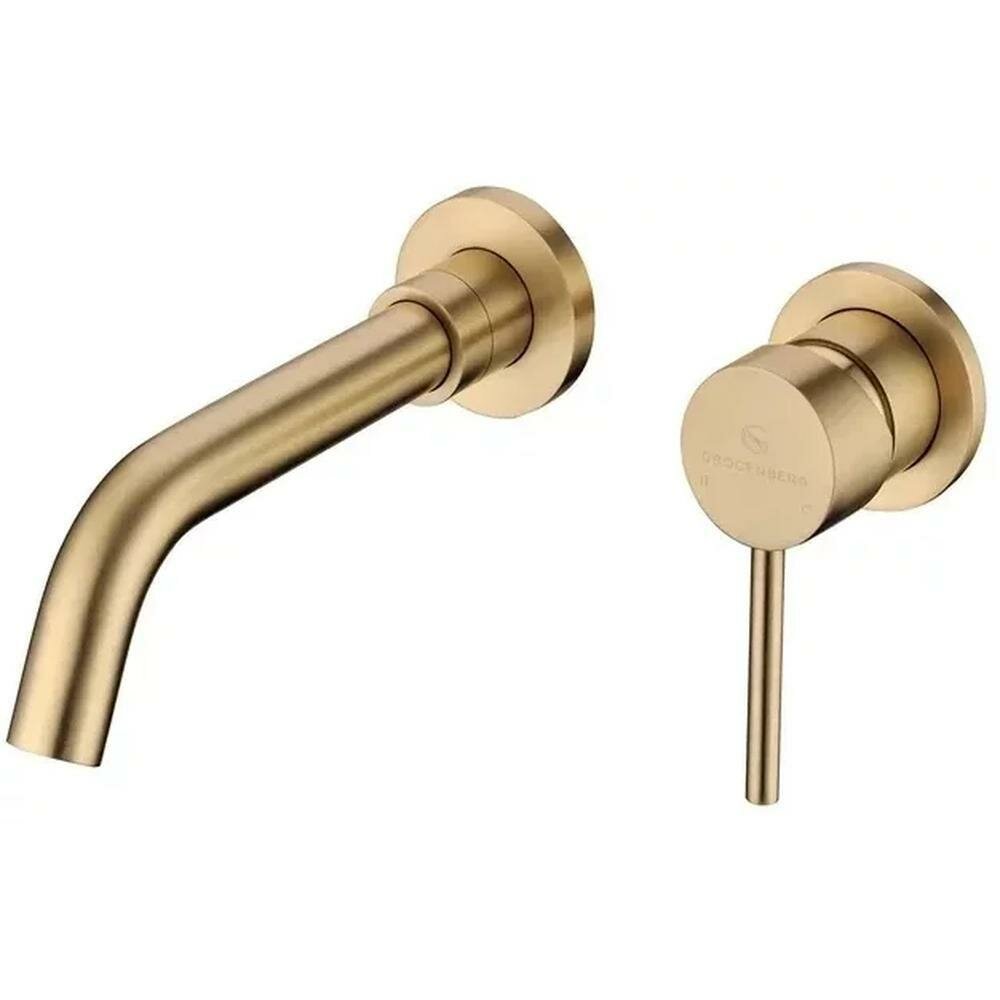Смеситель для раковины встраиваемый Grocenberg GB511MG, матовое золото