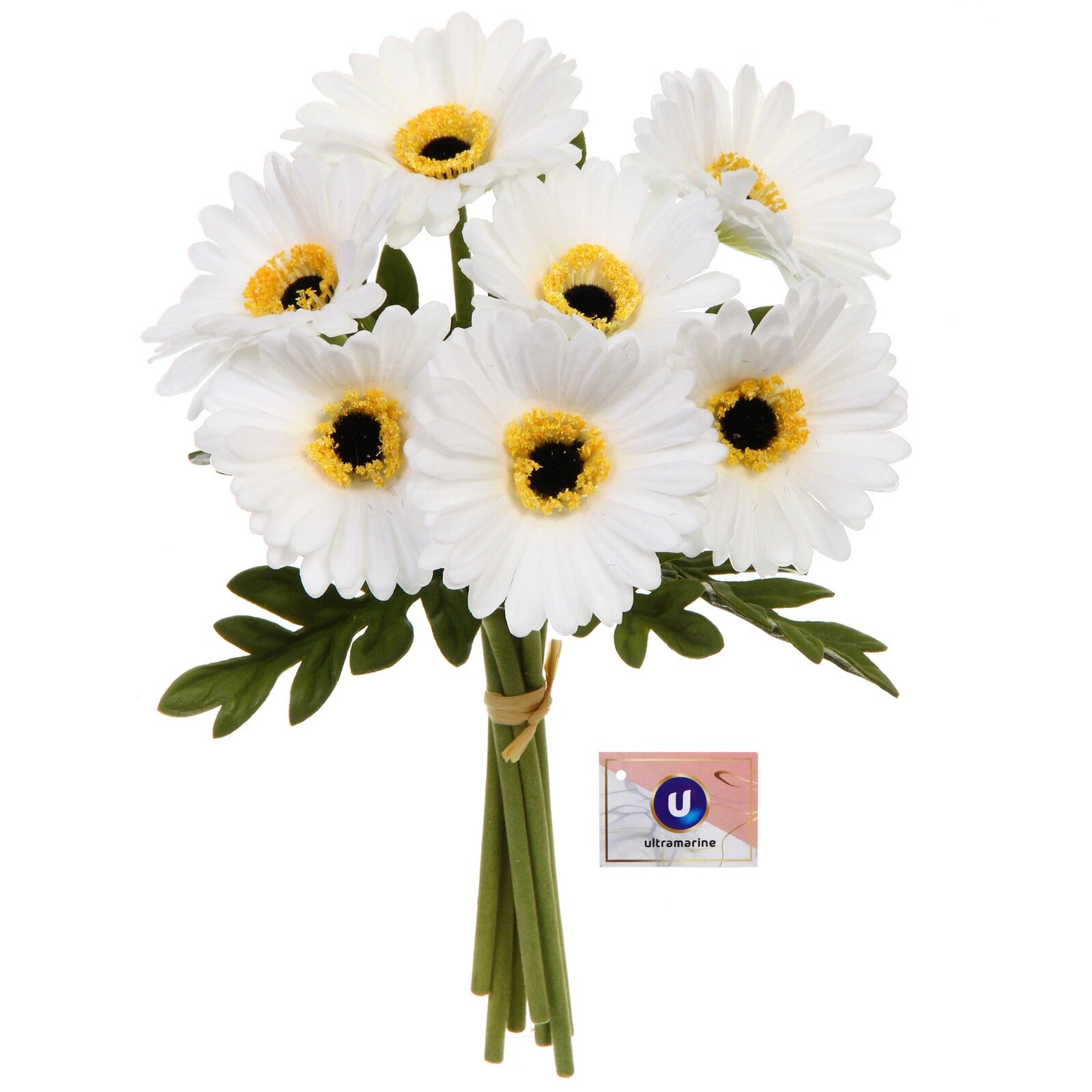 Искусственные цветы «Natur» герберы, 7 шт, белые, 33 см, пластик, силикон, для декора интерьера