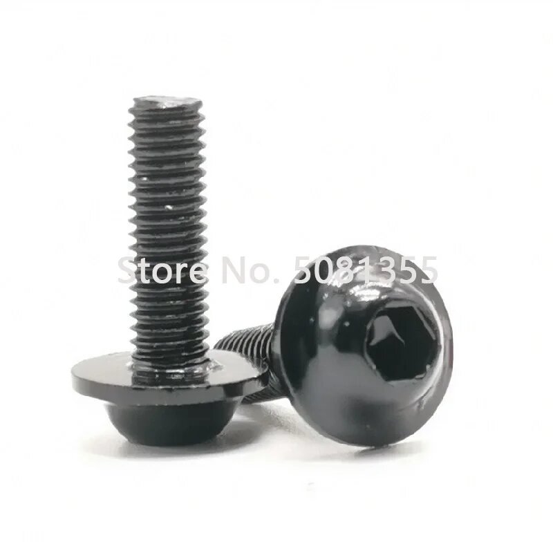 10 шт. Алюминиевые винты HPCLE M5 M6 полукруглые с фланцем M6x30, black