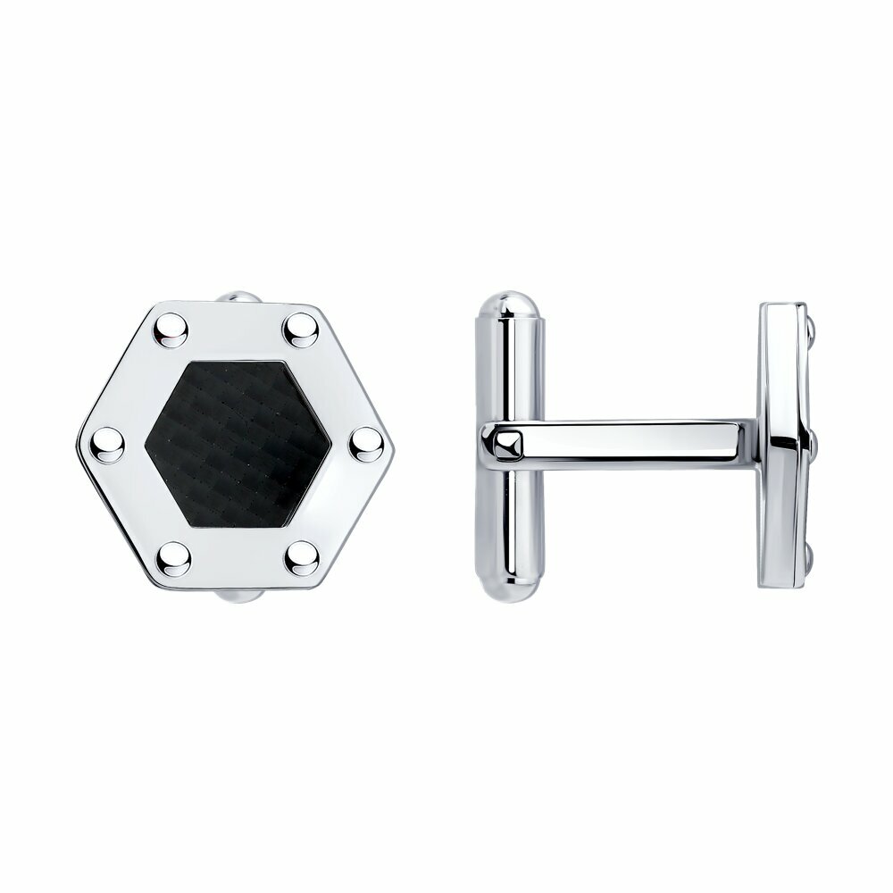 Запонки, сталь, карбон