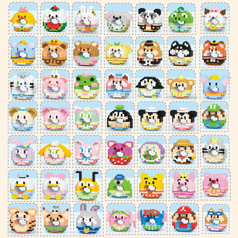 50 маленьких игрушечных пончиков — развивающие конструкторы для учеников начальной школы, совместимые с конструктором LEGO.