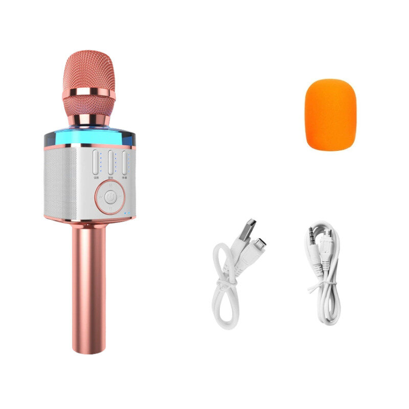 Микрофон X9 с интегрированным стерео, беспроводной микрофон для смартфона, пение детей дома на телевизоре WeSing, емкостной микрофонная головка, DC5V, Bluetooth 5.0, частотный диапазон вокала 100Гц-10кГц, реверберация встроенная, мощность пик 13Вт,