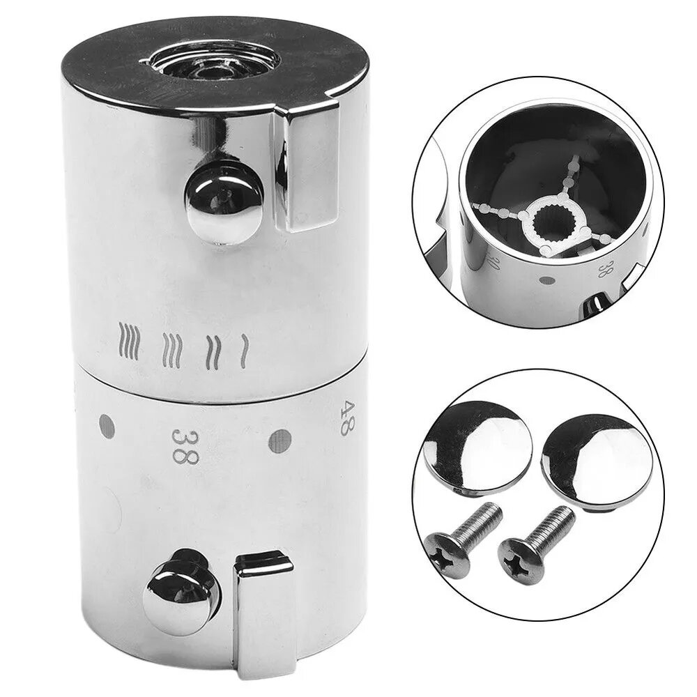 1 пара ручек для регулировки температуры душа, хромированная термостатическая ручка