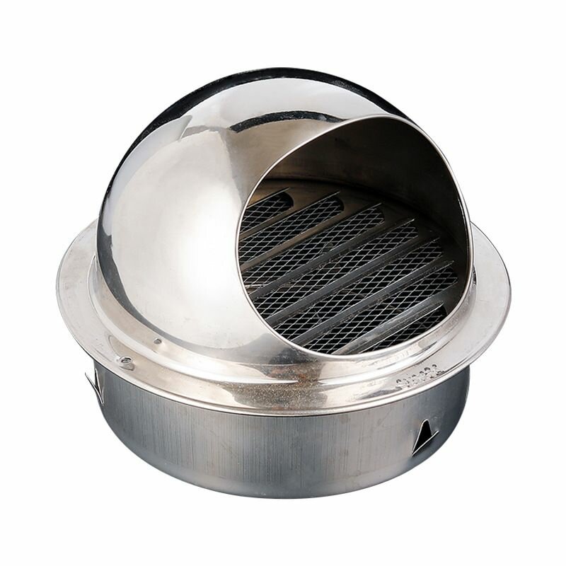 Вентиляционная решетка (оголовок) из нержавеющей стали для вытяжных труб, с защитной сеткой от насекомых и грызунов, 45, диаметр 75/100/150/200 мм