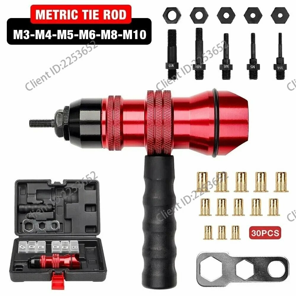TEMPS DETIR Беспроводной электрический заклепочный пистолет с насадками M3-M10