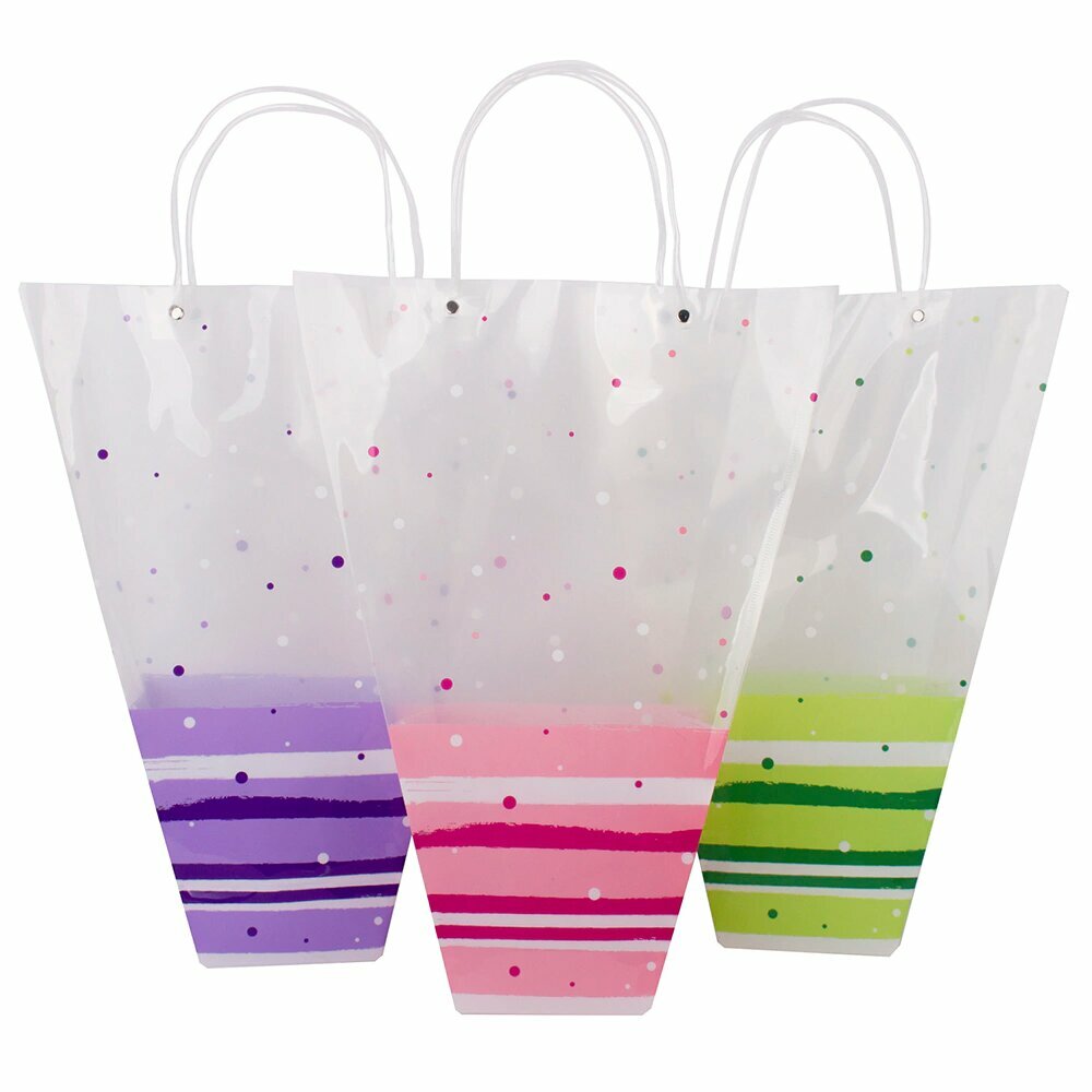 Сумка для цветов подарочная, 44,5 х 34 х 12 см, пластик, цвета в ассортименте