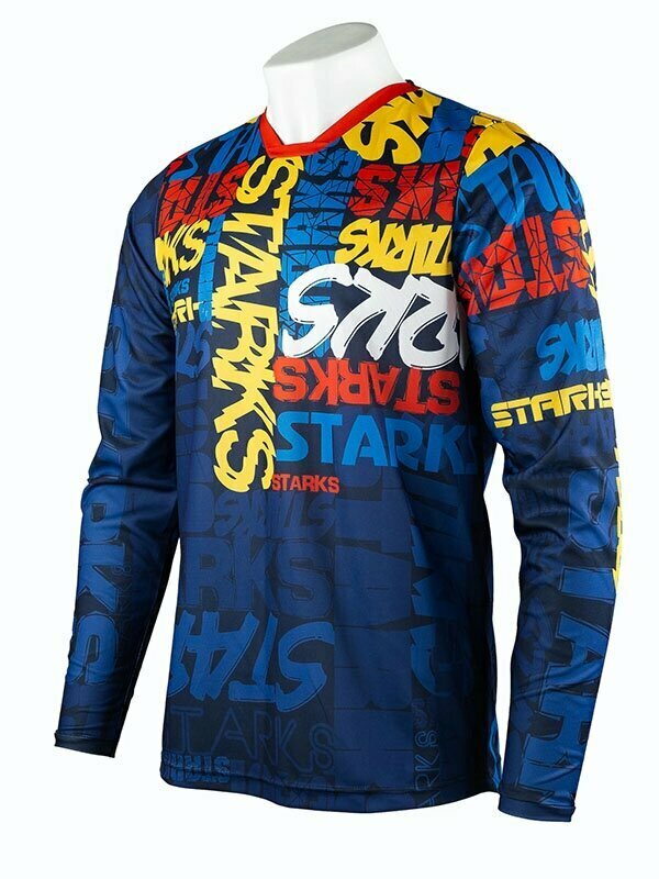 Джерси детская STARKS Base Cross KIDS, Синий Красный, размер S
