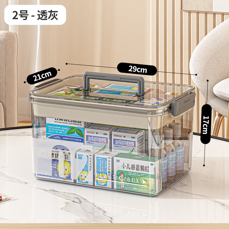 Многослойная аптечка, портативная коробка для хранения лекарств, домашняя прозрачная коробка для хранения с большой вместимостью из ПЭТ