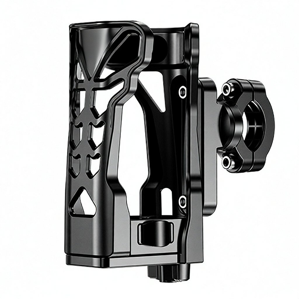 Держатель для бутылок с водой для велосипеда поворотный, для мотоцикла, велосипеда, коляски, черный, материал алюминиевый сплав+нейлон, диаметр трубы велосипеда 20-35 мм, стандартная версия, диаметр бутылки 50-90мм, размер упаковки 17*7.5*8 см, вес