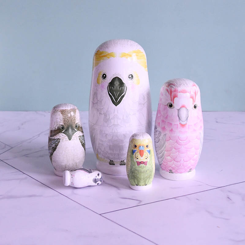Деревянные декоративные поделки для дома в стиле мультфильмов, русская матрёшка, белая сова, простая тренировочная компания, маленький подарок