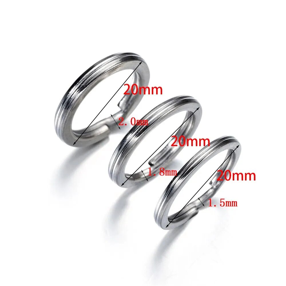 Плоское кольцо для брелков и ключей, нержавеющая сталь, 1,5x20 мм 10шт