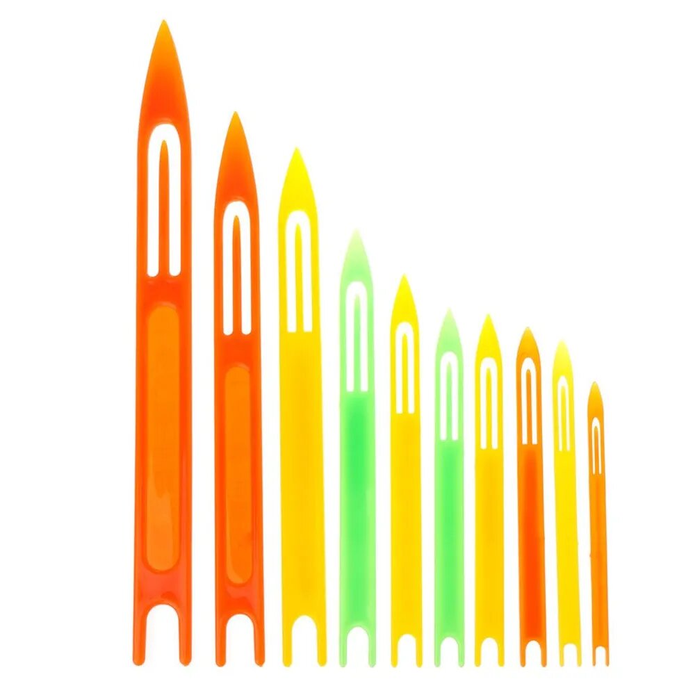 1 упаковка из 10 штук, челнок для рыболовной сети, тип игольчатого наконечника пластиковой сетки (по каждого размера 1-10)