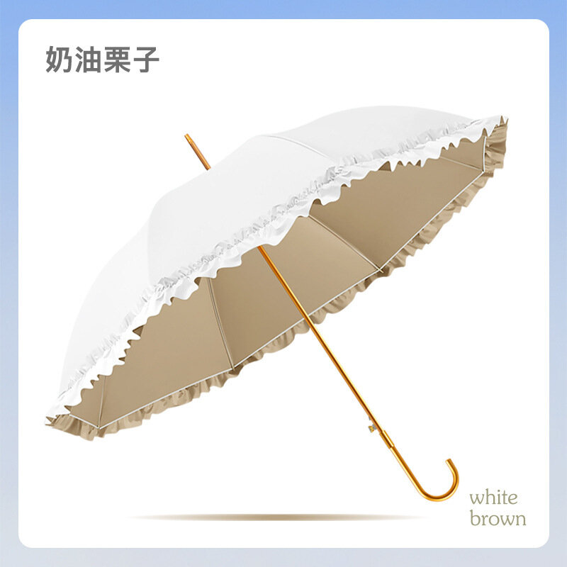 Однотонный кружевной зонт с 70% off крючками, цветной, с защитой от УФ-излучения, легкий, портативный, в свежем стиле