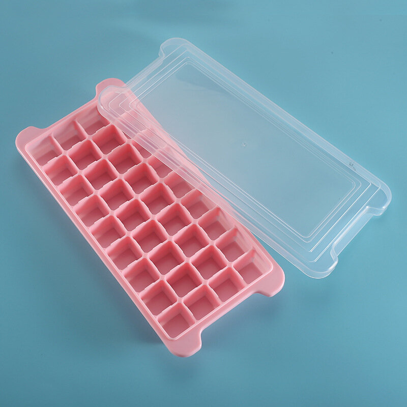 Высококачественная силиконовая форма для льда с крышкой, 36 отсеков, большая модель для домашнего использования,