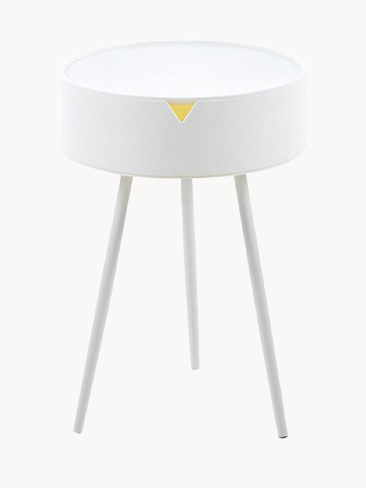 Столик прикроватный/ Стол круглый/ Столик с отсеком для вещей/ Столик белый/ Столик интерьерный дизайнерский