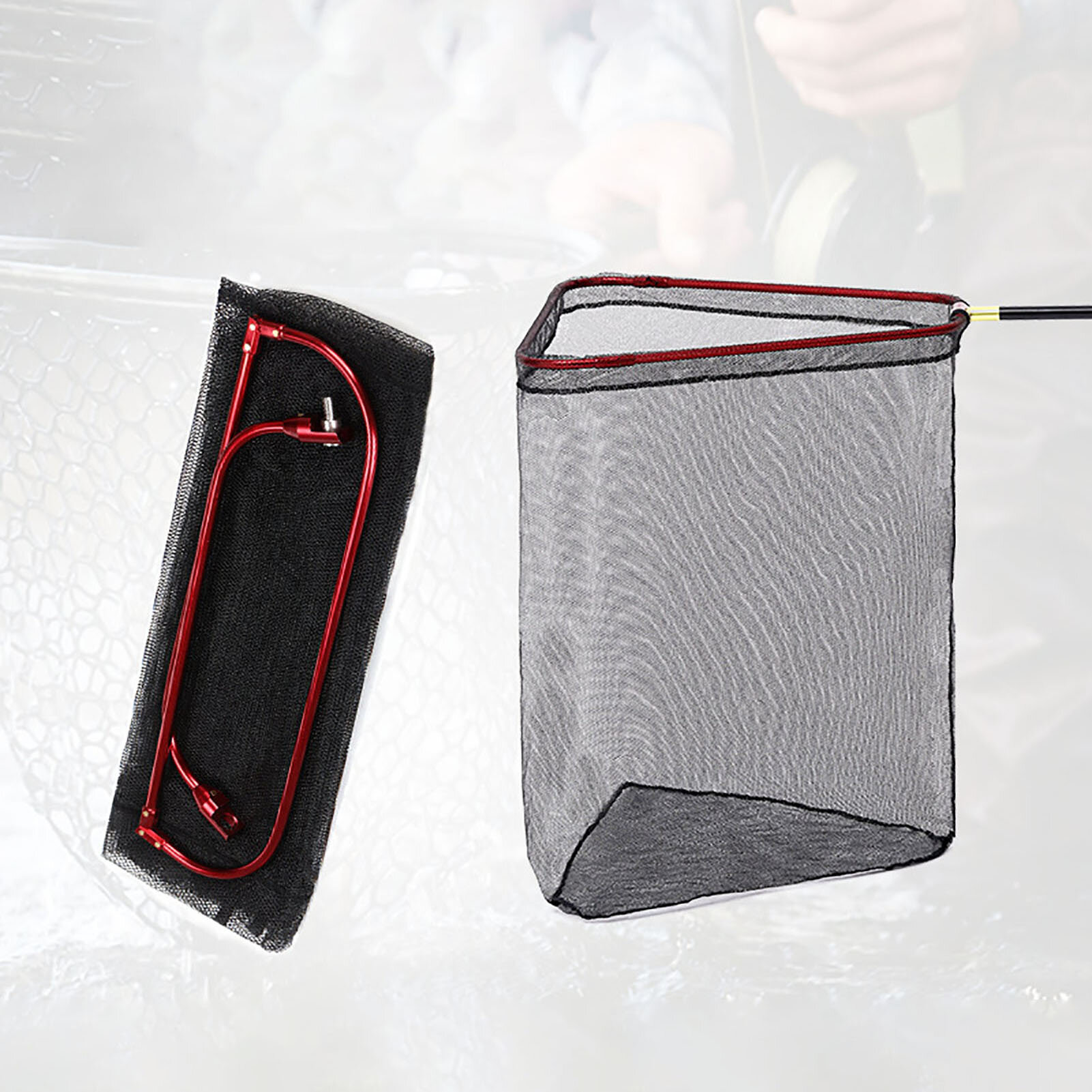 Рыбацкая сетка для вылавливания, складная, лёгкая, быстросушёная, с обручом из алюминиевого сплава, цвет 1# / 2# (доступно по выбору), размер 38 * 40см / 15.0 * 15.7дюйма (1#), 45 * 60см / 17.7 * 23.6дюйма (2#), вес около 220-330г / 7.8-11.6 унции,