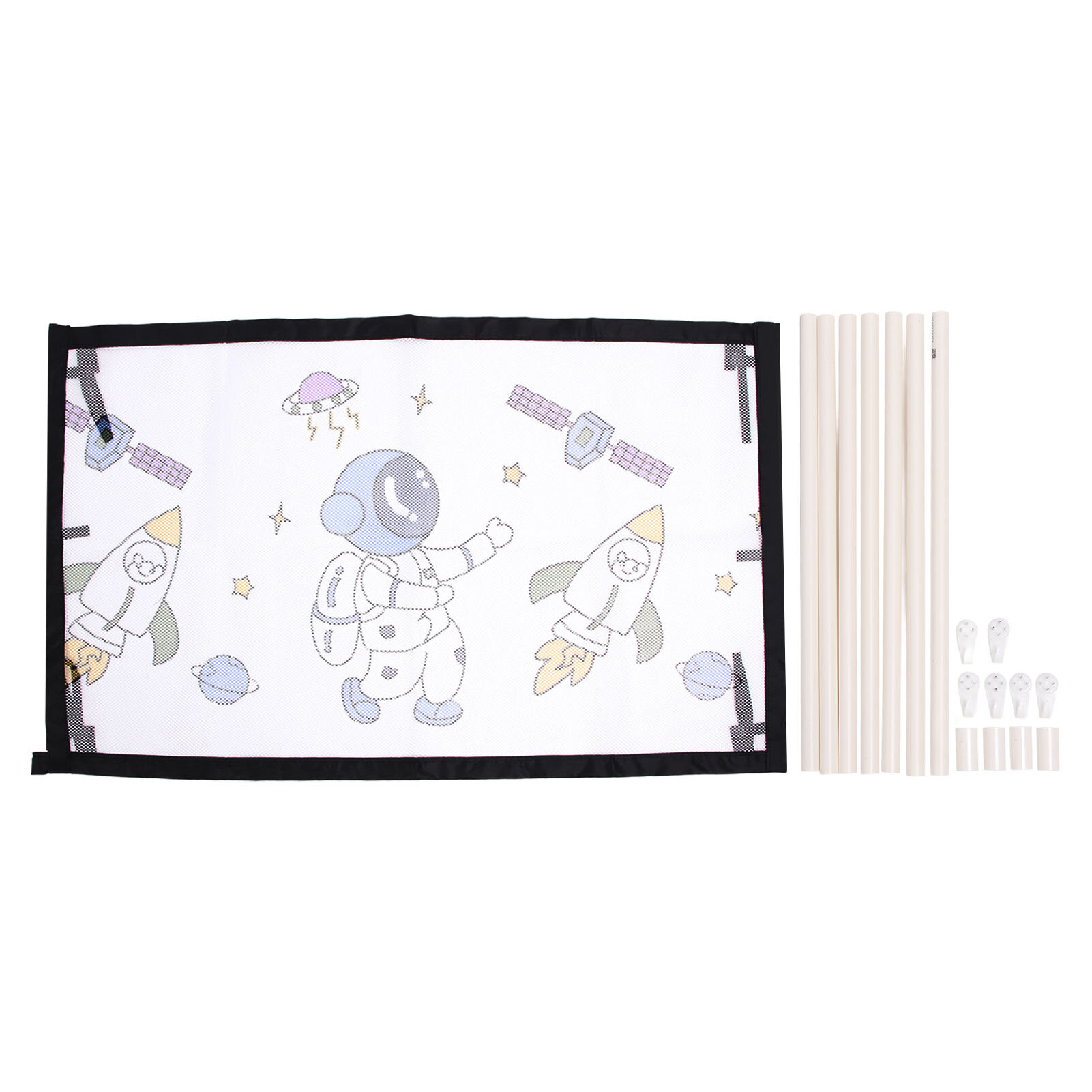 Сетчатые ворота для собак на лестницу, комнатная сетка с рисунком «Космонавт», защитное ограждение, не требует сверления, складные детские сетчатые ворота для дверных проемов, большие.