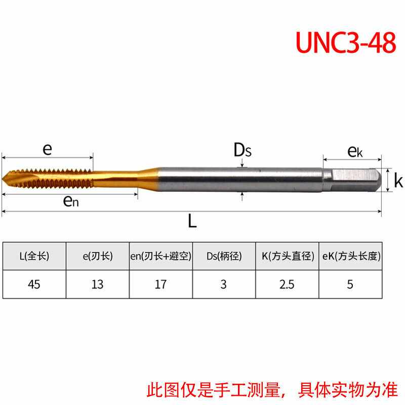 Кобальтоносный конус шелковой UNC3-48 для титановой нержавеющей стали 6-32 10-24 3/8 9/16-12 UNC3-48