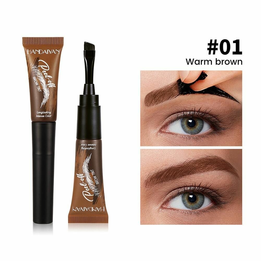Водостойкая, стойкая краска для бровей HANDAIYAN с отшелушивающимся эффектом, в комплекте с кисточкой.