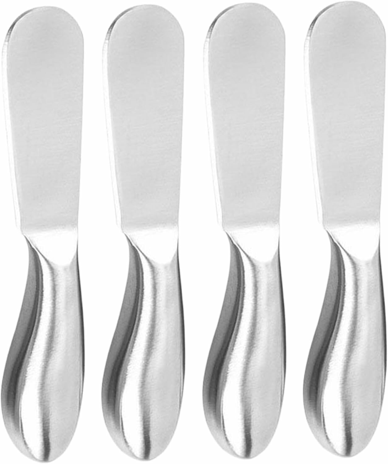 Набор из 4 серебристых столовых ножей для масла с удобной рукоятью из нержавеющей стали, острые ножи для масла, сыра и джема