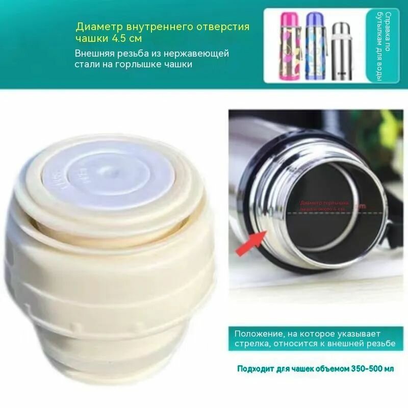 Крышка с кнопкой для термоса 4.5 см. Пробка для термоса-гильзы