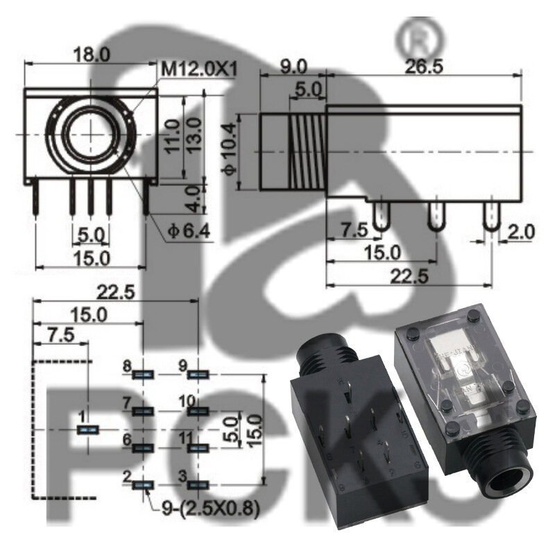 6.35 Аудио разъем разъем для наушников Монофокальный/двойной микрофон усилитель микрофона динамик разъем PJ-6.35-605A-7