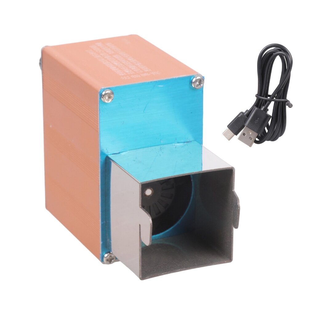 Портативная Воздуходувка в Металлическом Корпусе с USB-Кабелем, Сменная Двухскоростная Высокая Частота Вращения для Разжигания Огня Барбекю на Открытом воздухе в Кемпинге