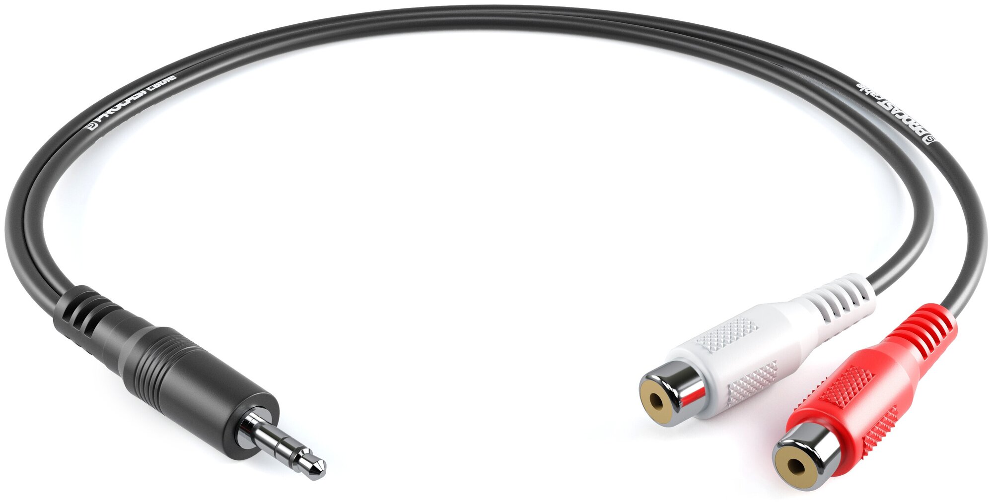 Переходник PROCAST cable A-MJ/2RCA-F 3,5mm miniJack TRS m-2RCA f, длина 150mm НФ-00000421