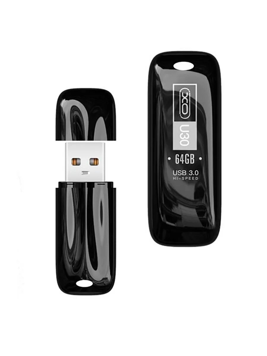Внешний накопитель USB 3.0 XO U30 64Gb, черный / флешка 64 ГБ
