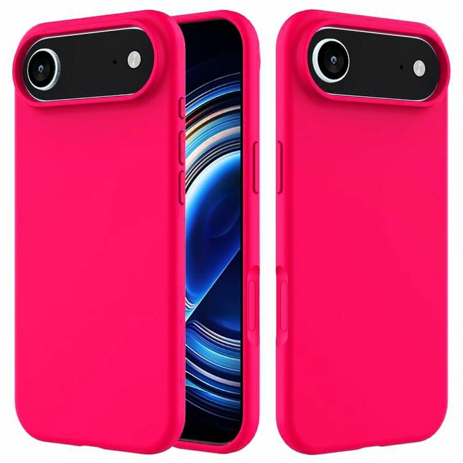Силиконовая накладка без логотипа (Silicone Case) для Apple iPhone 17 Air ярко-розовый