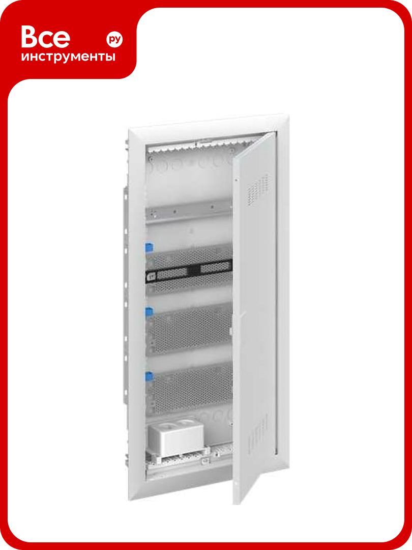 Мультимедийный шкаф с дверью ABB uk640mv с вентиляционными отверстиями и din-рейкой (4 ряда) 2CPX031392R9999