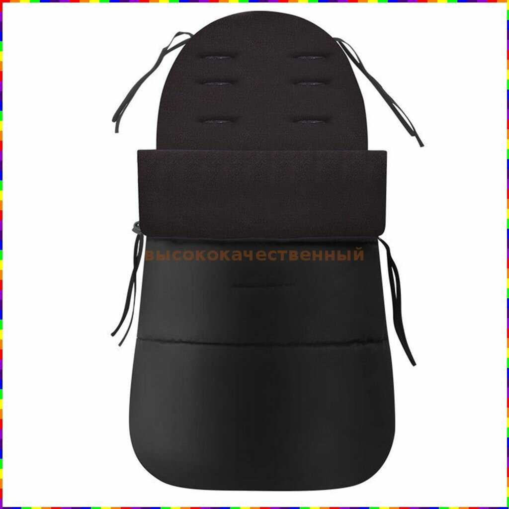 Теплый утепленный чехол для ножек в коляску, усиленный спальный мешок с защитой от протекания, черный