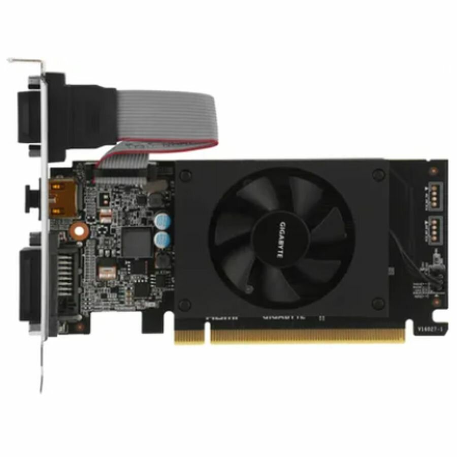 Видеокарта GIGABYTE GeForce GT 710 (GT 710 GV-N710D3-2GL 2.0) - PCI-E 2.0, 2 ГБ, DDR3, 64 бит, HDMI, DVI, VGA (D-Sub), GPU 954 МГц