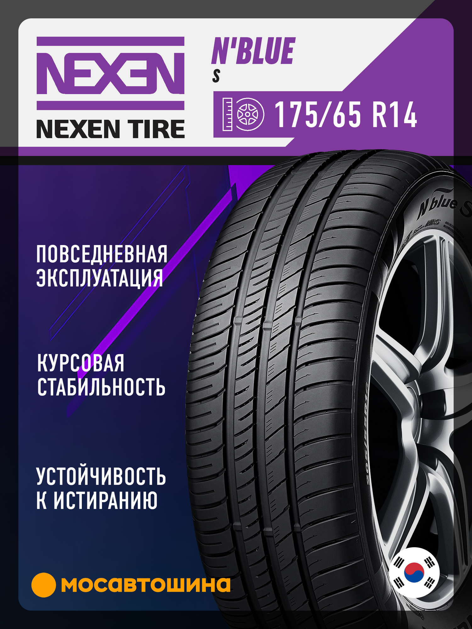 Летние автомобильные шины Nexen N'Blue S 175/65 R14 82T