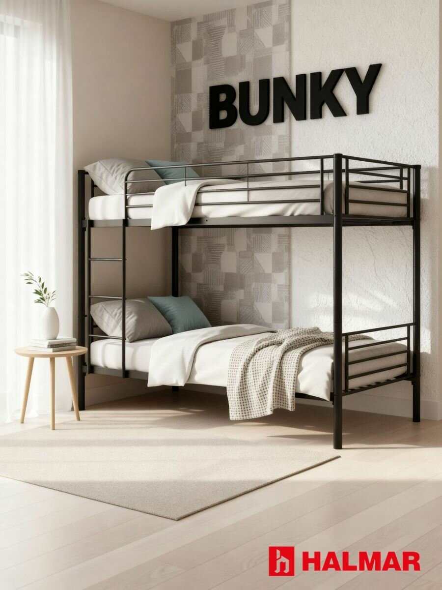 Металлическая двухъярусная кровать BUNKY черный