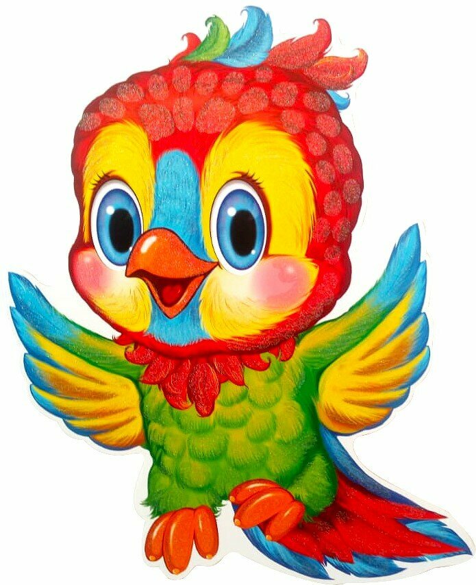 Плакат вырубной Попугай в индивидуальной упаковке с европодвесом Ф-008066-П