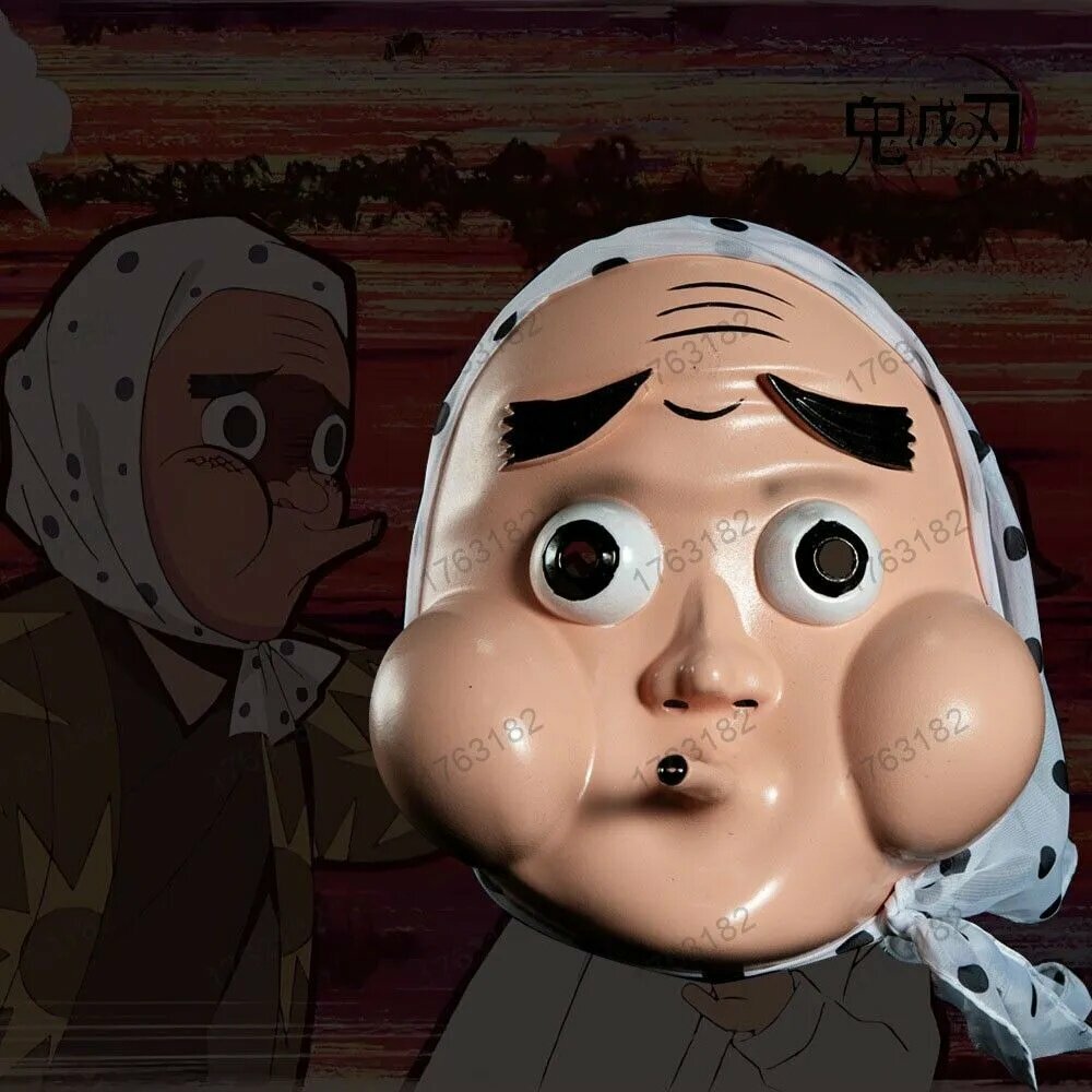 Маска карнавальная Хёттоко Хотару Хаганэдзука / Hotaru Haganezuka из аниме Клинок, рассекающий демонов / Kimetsu no Yaiba