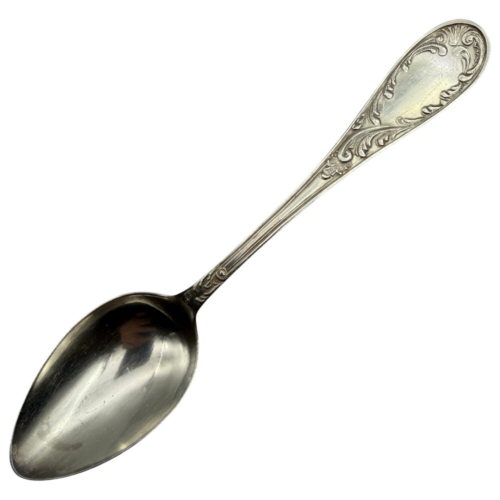 Ложка столовая "Пламя старое" (набор 6 штук), 20.5 см, мельхиор, 1950-1960 гг, Кольчугино, СССР