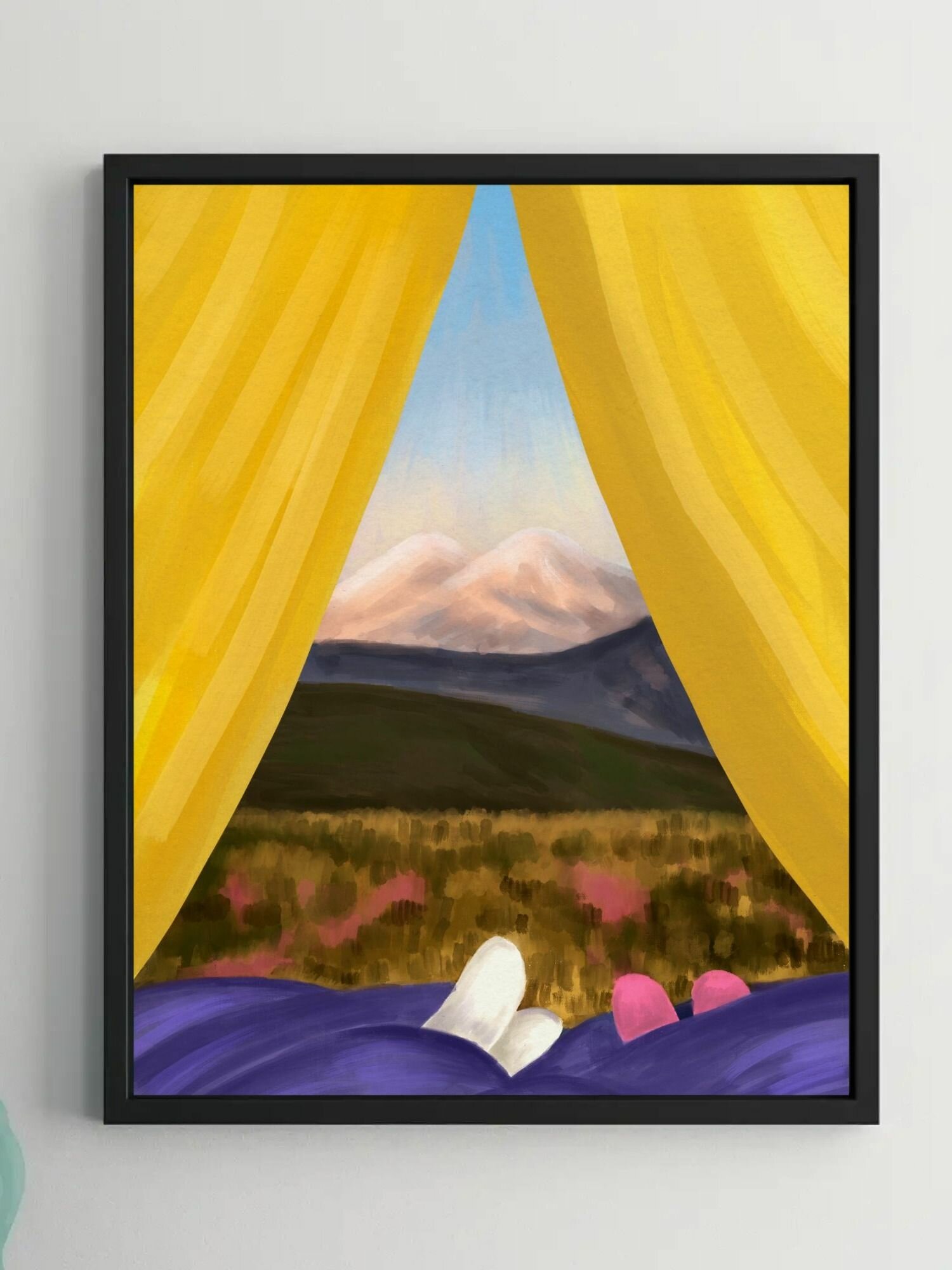 Постер Вид на Эльбрус из палатки Плакат 15 см на 21 см