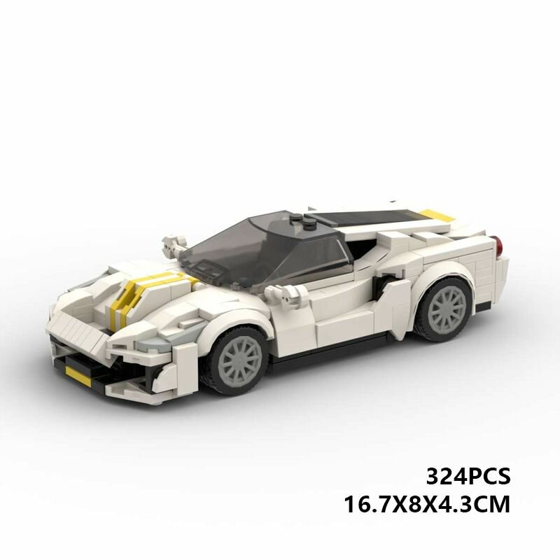 Строительные блоки MOC, Ferrari 488, развивающие игрушки, пластиковые конструкторы, из которых можно строить модели, сборные модели детских игрушечных блоков